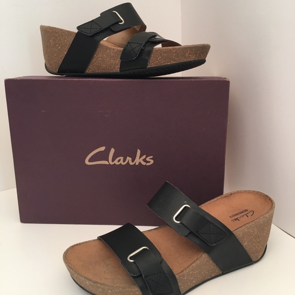 Clarks | Shoes | Clarks Slide Platform Sandals | Poshmark